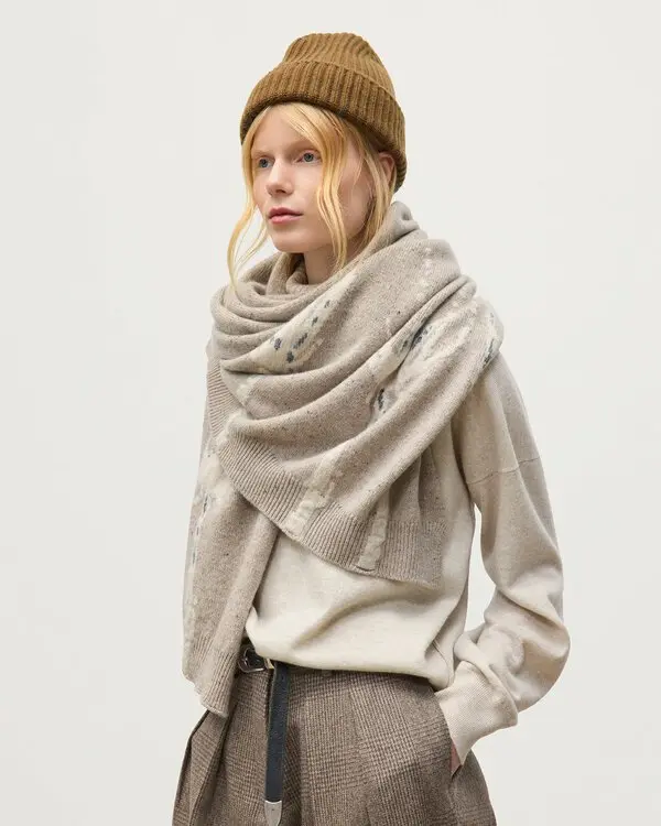 Johnstons Of Elgin Wild Thistle Intarsia Cashmere Wrap