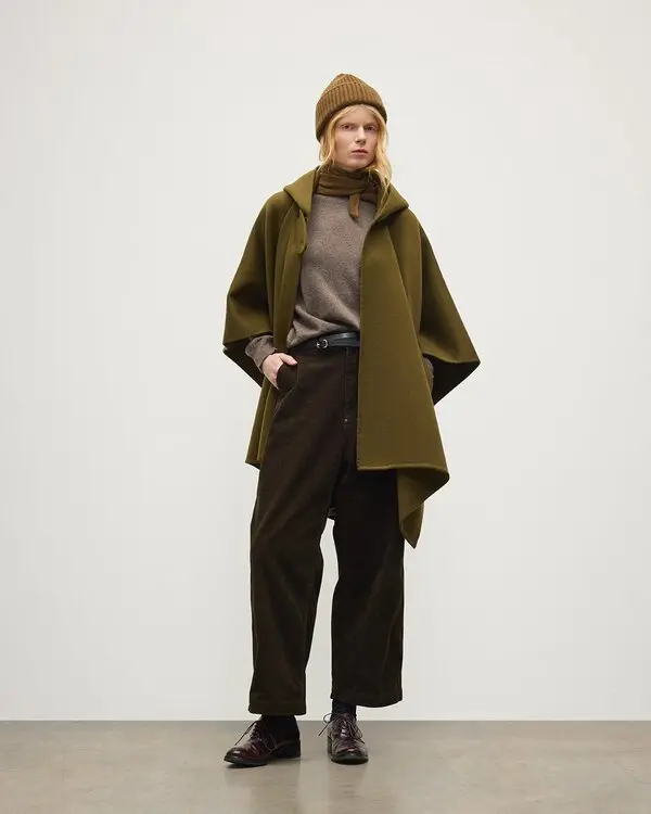 Johnstons Of Elgin Hooded Cashmere Cape - Green
