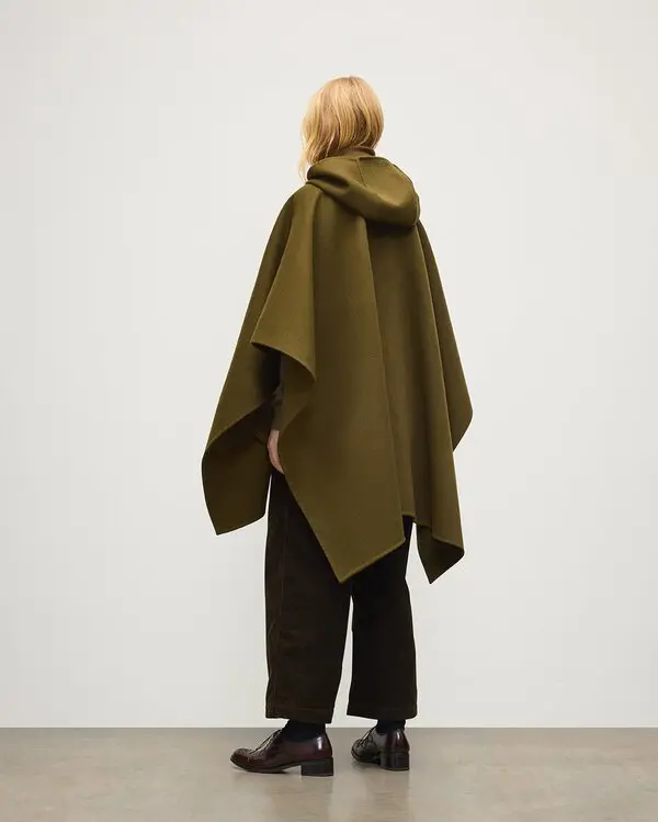 Johnstons Of Elgin Hooded Cashmere Cape - Green