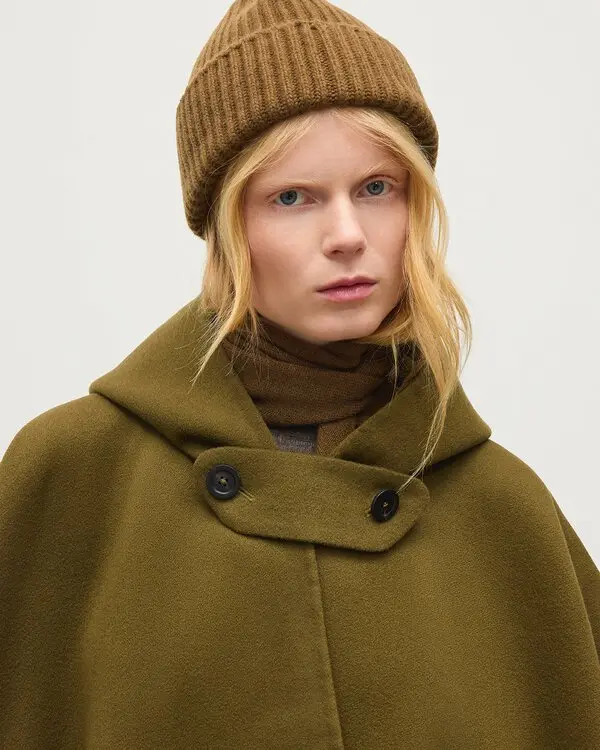 Johnstons Of Elgin Hooded Cashmere Cape - Green
