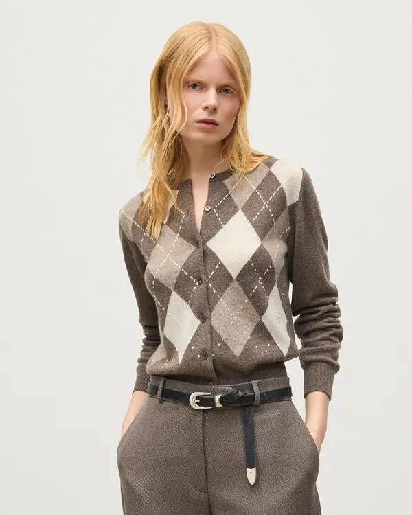 Johnstons Of Elgin Clan Argyle Cashmere Cardigan