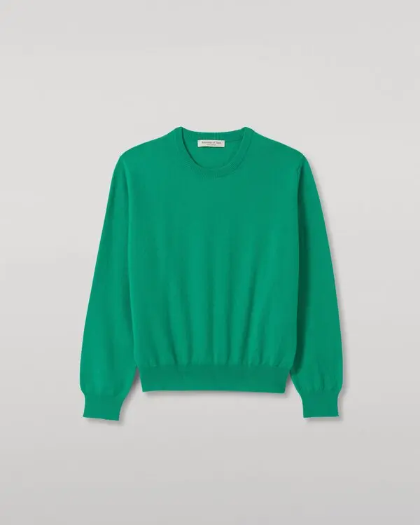 Johnstons Of Elgin Lunan Classic Cashmere Crew Neck Jumper - Green