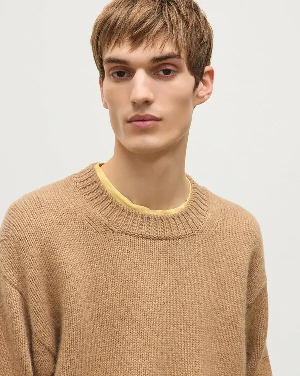 Johnstons Of Elgin Murchison Camel Marble Cashmere & Cotton Jumper
