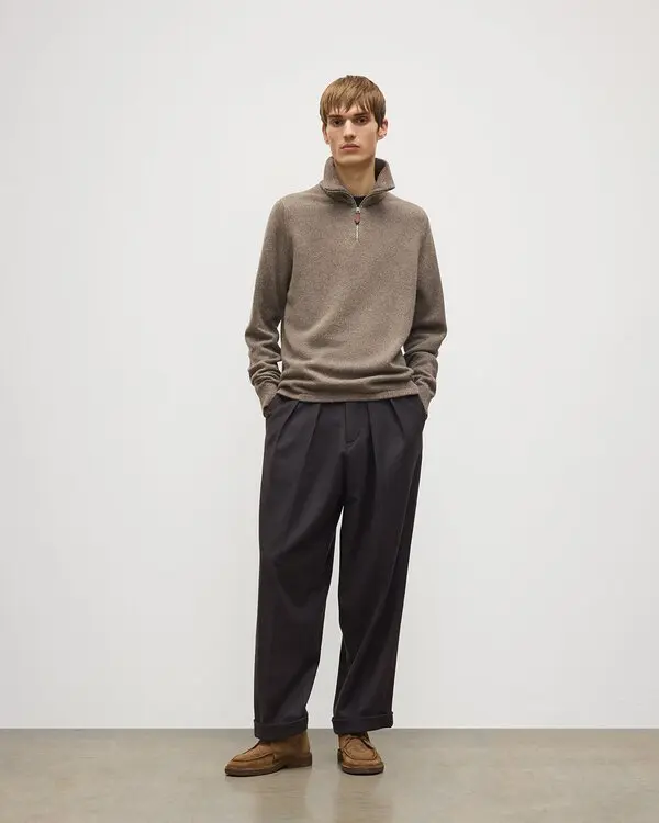 Johnstons Of Elgin Tweel Cashmere Half-zip Jumper