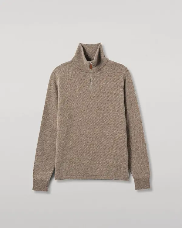 Johnstons Of Elgin Tweel Cashmere Half-zip Jumper