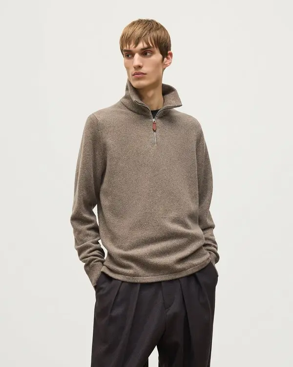 Johnstons Of Elgin Tweel Cashmere Half-zip Jumper