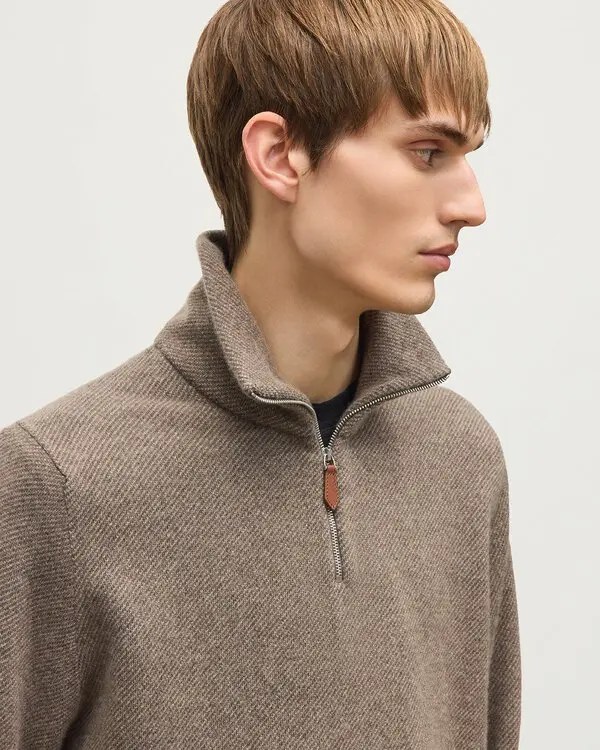 Johnstons Of Elgin Tweel Cashmere Half-zip Jumper