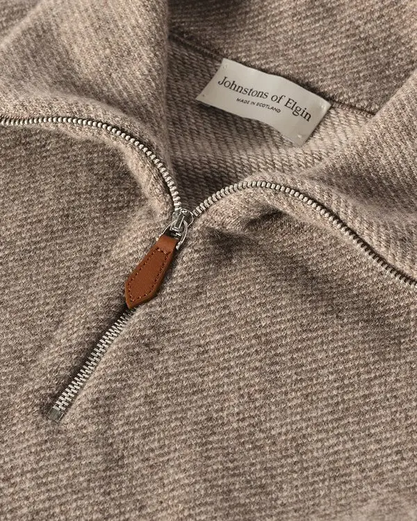 Johnstons Of Elgin Tweel Cashmere Half-zip Jumper