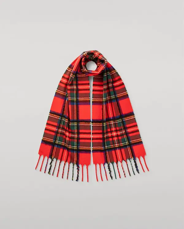 Johnstons Of Elgin Mach Royal Stewart Tartan Scarf - Red