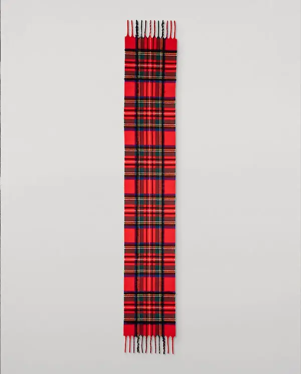 Johnstons Of Elgin Mach Royal Stewart Tartan Scarf - Red