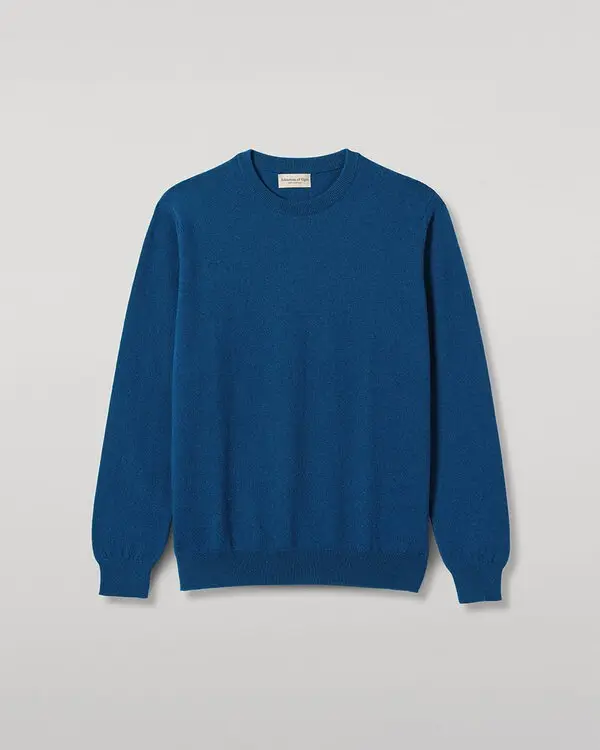 Johnstons Of Elgin Reuben Cashmere Crew Neck Jumper - Blue