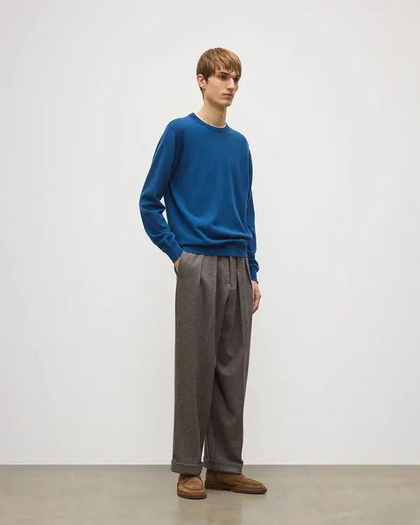 Johnstons Of Elgin Reuben Cashmere Crew Neck Jumper - Blue
