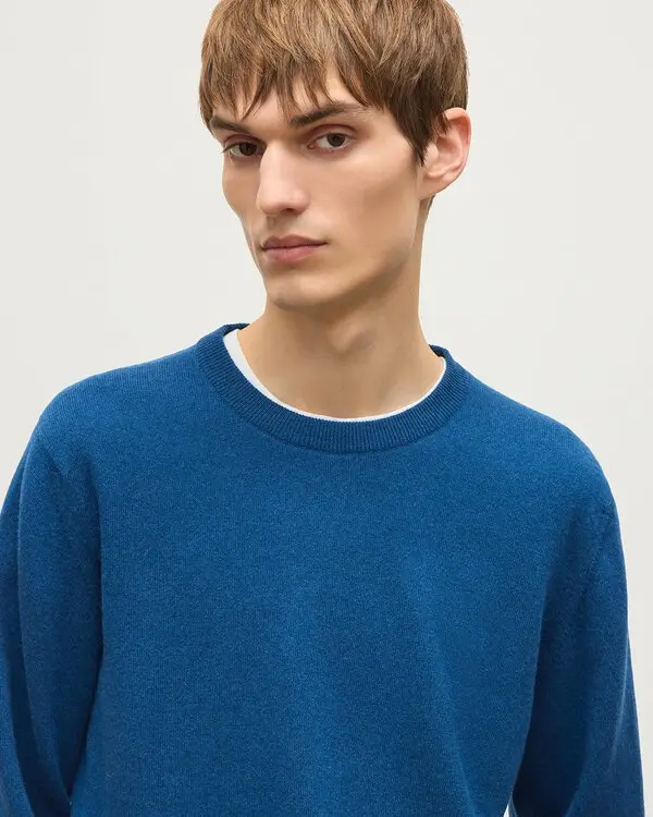 Johnstons Of Elgin Reuben Cashmere Crew Neck Jumper - Blue