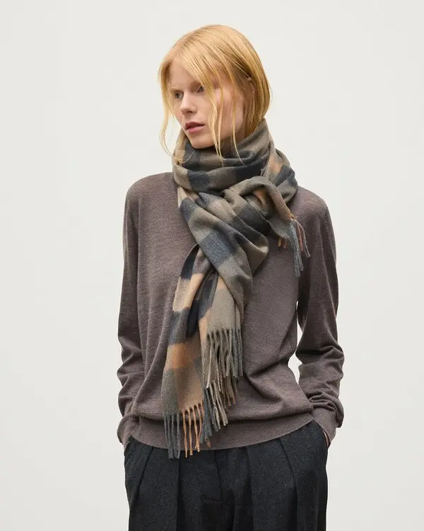 Johnstons Of Elgin Tantallon Cashmere Scarf - Brown