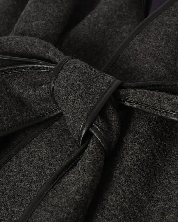 Johnstons Of Elgin Belted Cape With Leather Binding