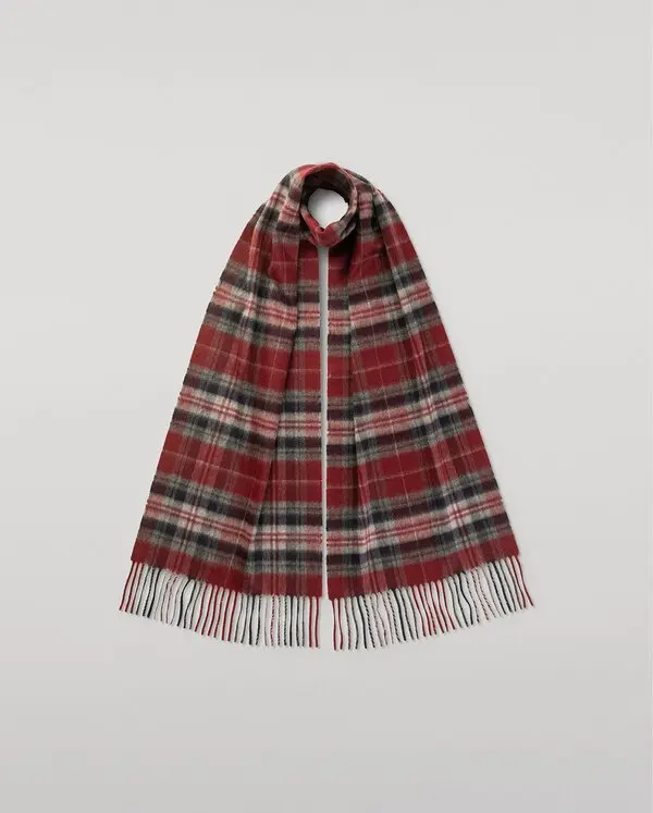 Johnstons Of Elgin Linlithgow Burgundy Cashmere Scarf - Red