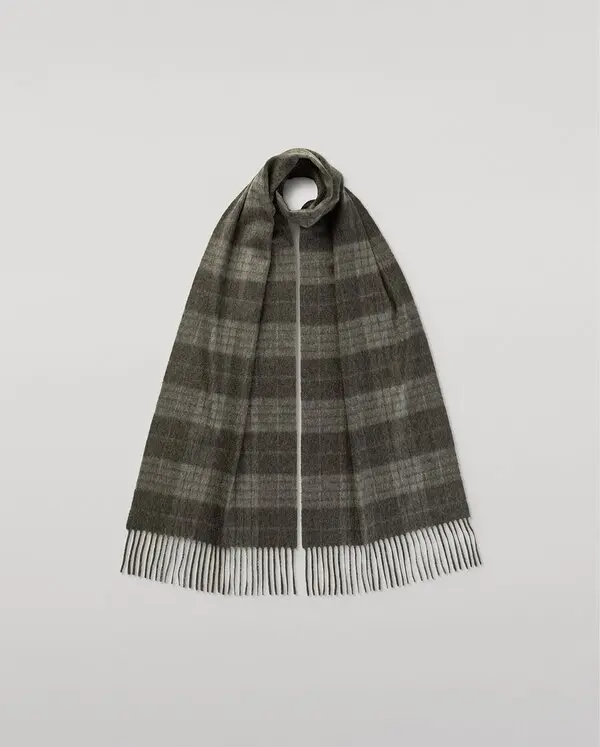Johnstons Of Elgin Vintage Check Cashmere Scarf - Grey