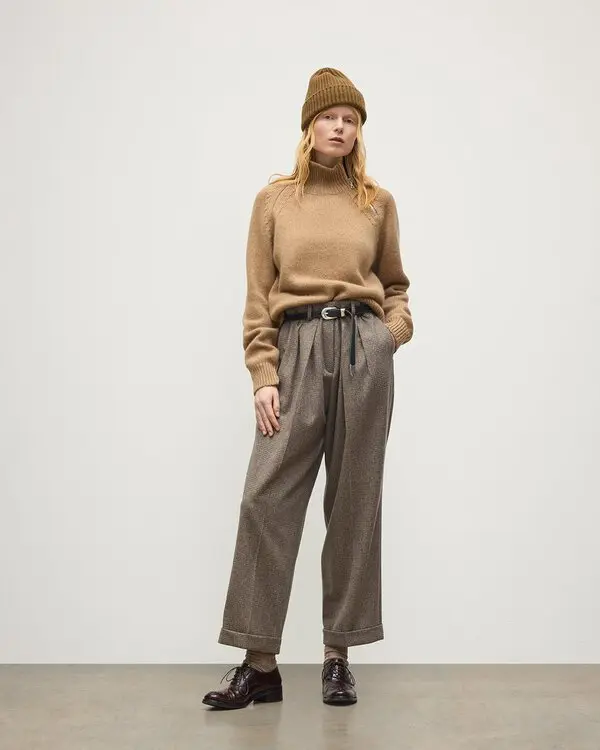 Johnstons Of Elgin Camel Cashmere & Cotton Jumper