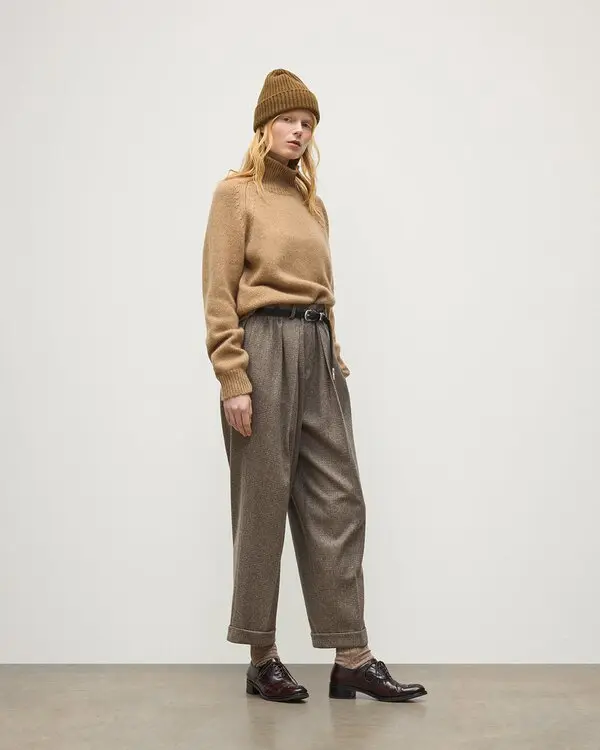 Johnstons Of Elgin Camel Cashmere & Cotton Jumper