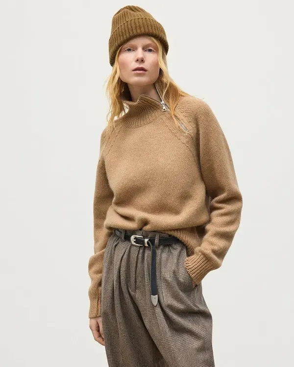 Johnstons Of Elgin Camel Cashmere & Cotton Jumper