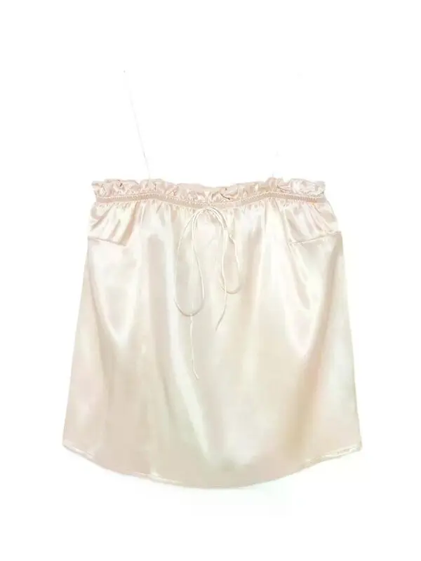THE NINA STUDIO Ruffled Spaghetti-strap Top