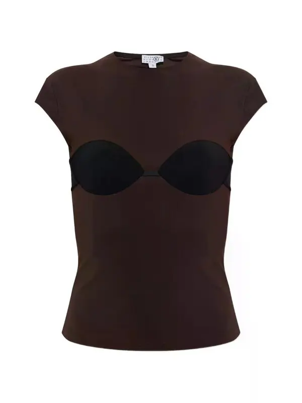 MAISON MARGIELA Bra Overlay T-shirt - Brown