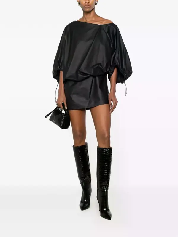 Alexander Wang Mini Dress With Zip Neckline And Balloon Sleeves