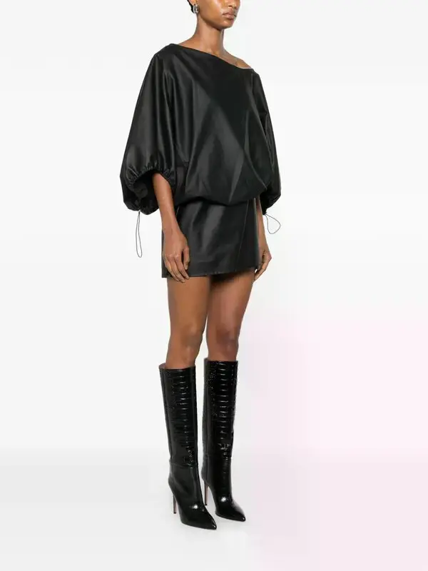 Alexander Wang Mini Dress With Zip Neckline And Balloon Sleeves