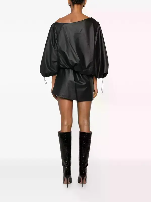 Alexander Wang Mini Dress With Zip Neckline And Balloon Sleeves