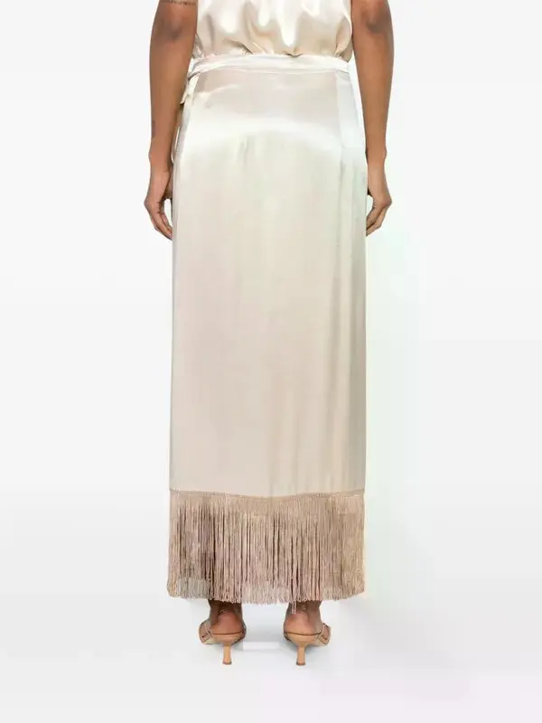 THE NINA STUDIO Fringe-trim Wrap Skirt