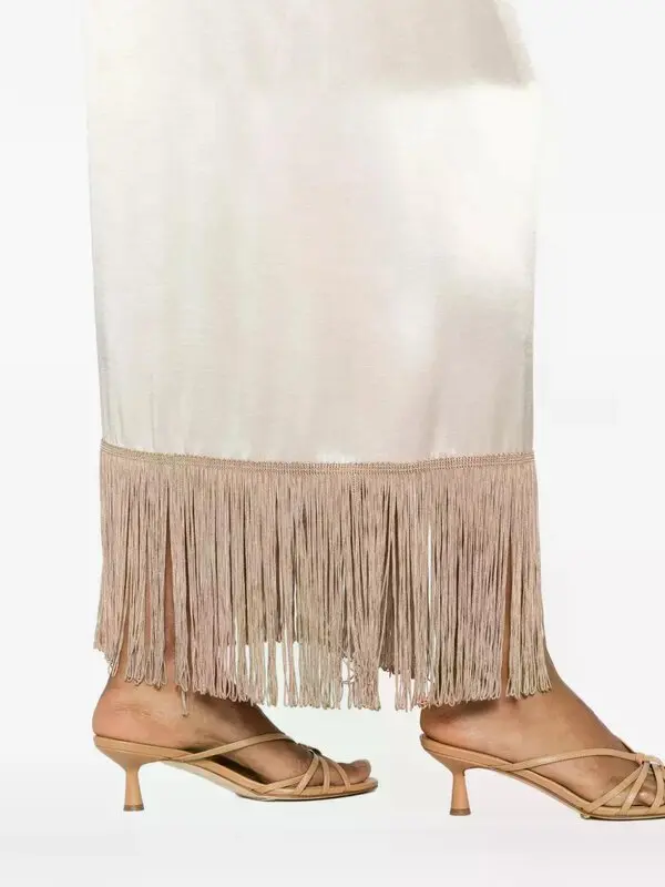 THE NINA STUDIO Fringe-trim Wrap Skirt