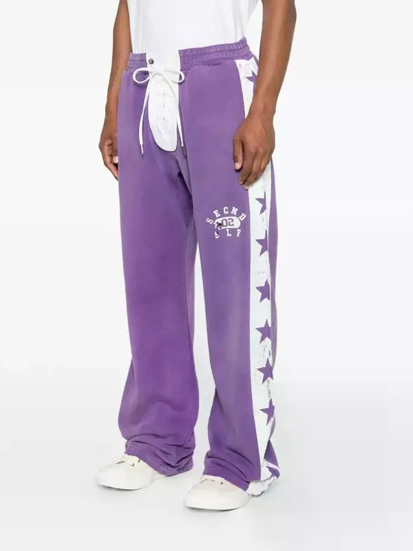 SECND SLF Lace-up Star-print Track Pants