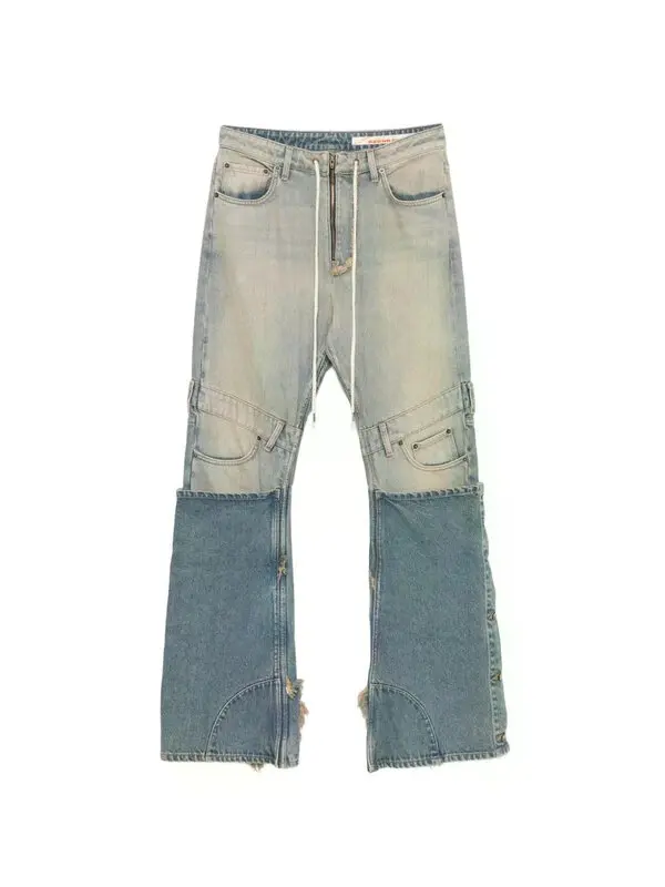 SECND SLF Patchwork Frayed Jeans