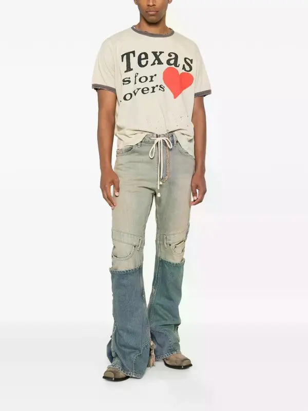 SECND SLF Patchwork Frayed Jeans