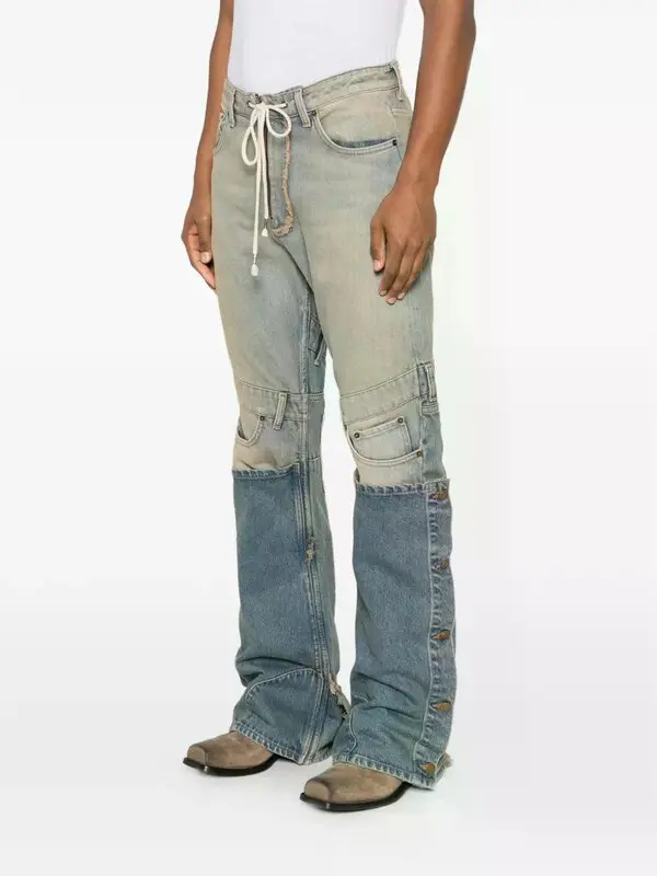 SECND SLF Patchwork Frayed Jeans