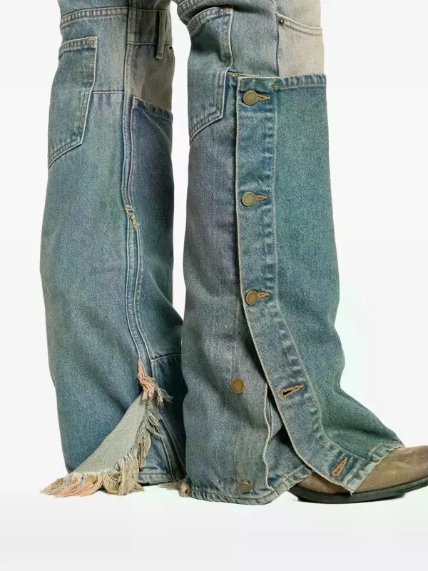 SECND SLF Patchwork Frayed Jeans