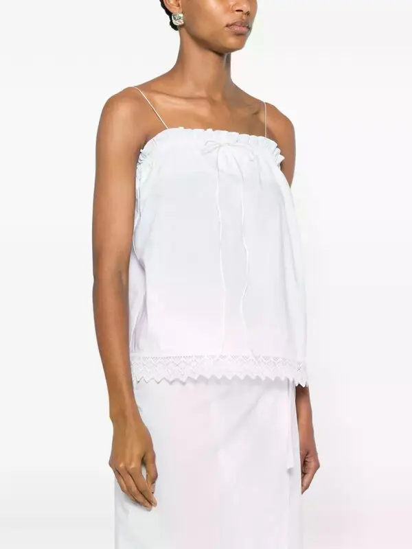 THE NINA STUDIO Lace Detail Ruffled Top