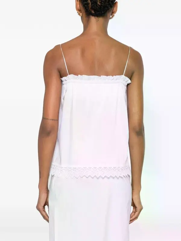 THE NINA STUDIO Lace Detail Ruffled Top