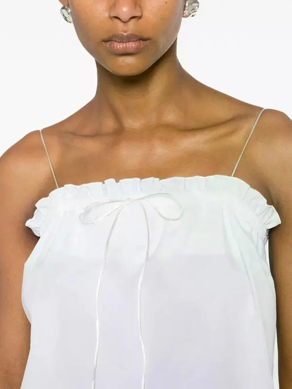 THE NINA STUDIO Lace Detail Ruffled Top