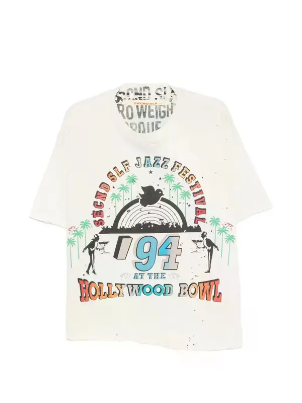 SECND SLF Graphic-print Distressed T-shirt