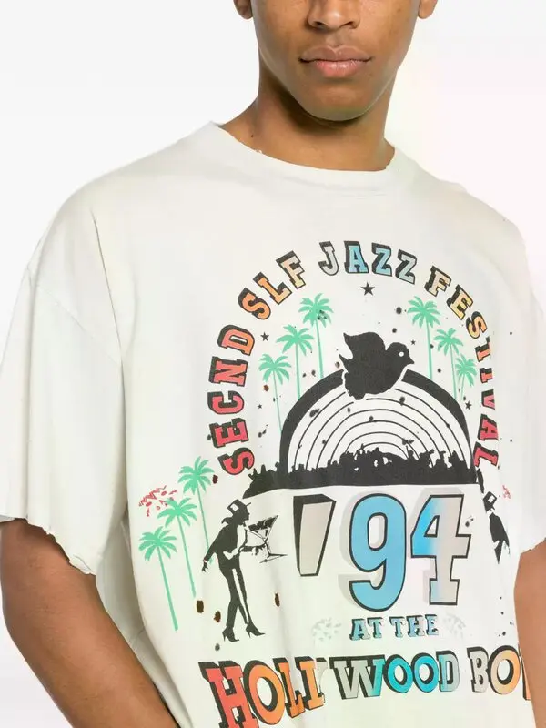 SECND SLF Graphic-print Distressed T-shirt