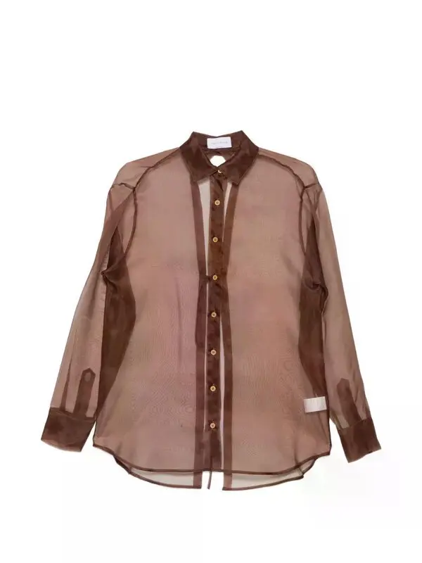 THE NINA STUDIO Sheer Tie-back Shirt