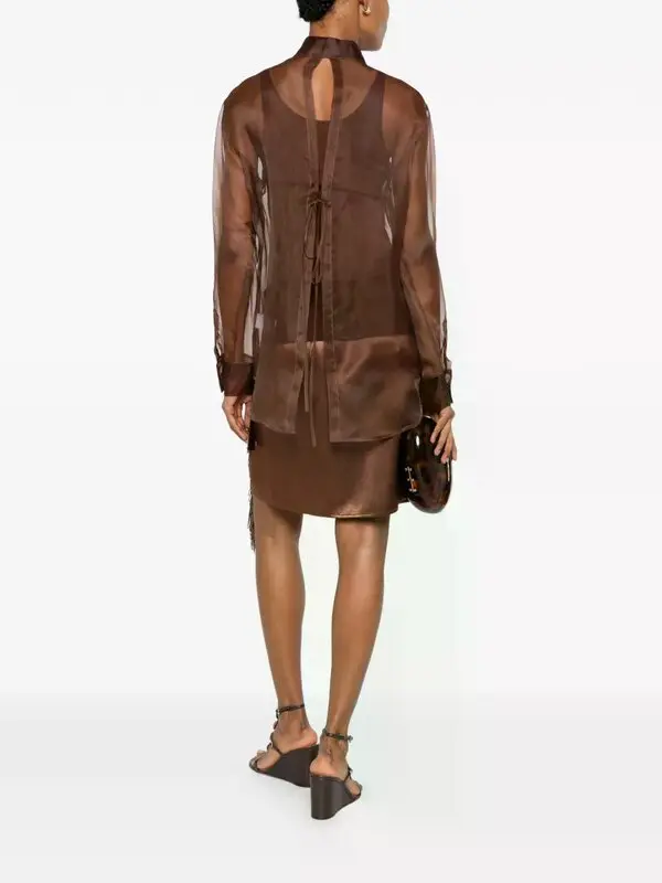 THE NINA STUDIO Sheer Tie-back Shirt