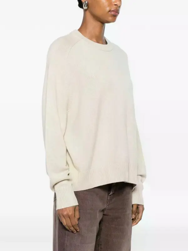 Soft Goat Raglan Sleeve Crew Neck Sweater