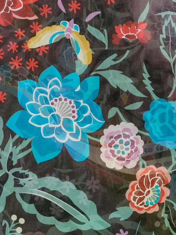 Missoni Floral-print Bird-motif Scarf - Brown