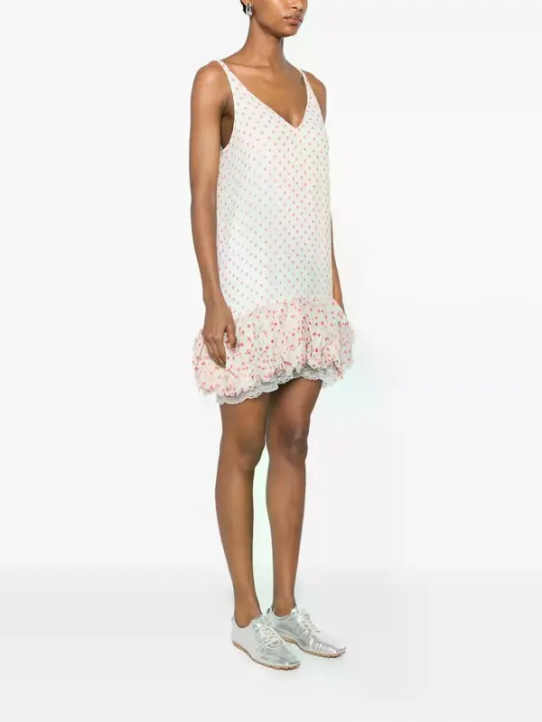 N°21 Polka Dot Ruffled V-neck Dress