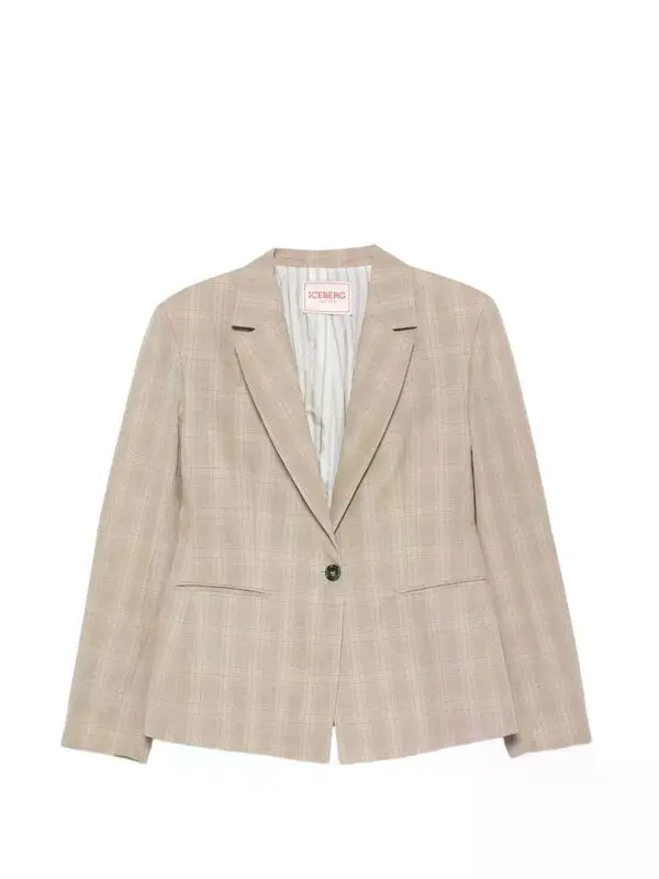 Iceberg Check-pattern Notch-lapel Jacket - Neutrals