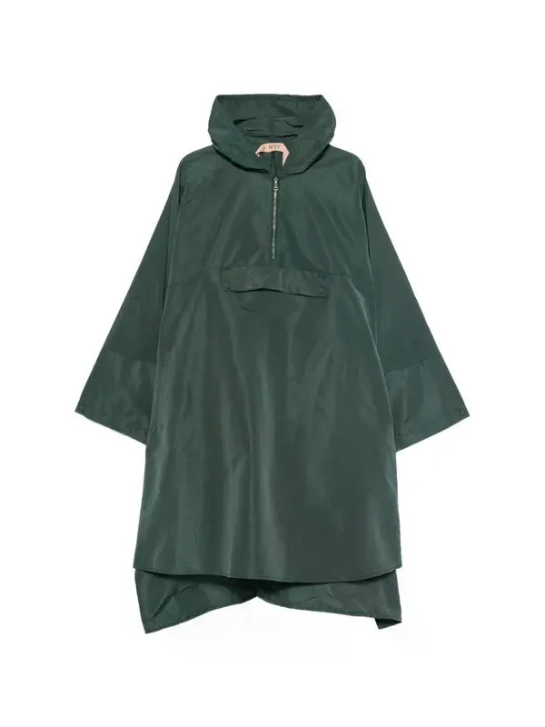 N°21 Forest Hooded Half-zip Cape