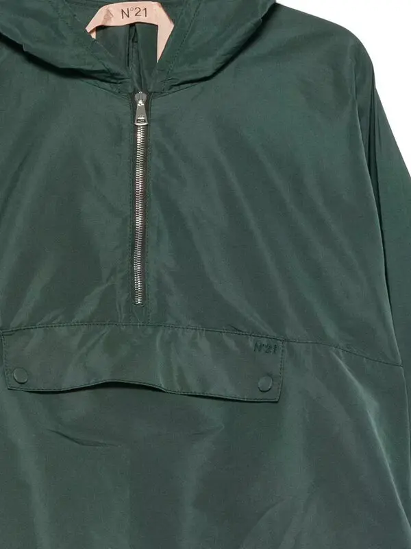 N°21 Forest Hooded Half-zip Cape