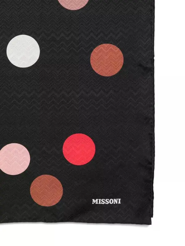 Missoni Polka-dot Zigzag Scarf - Black